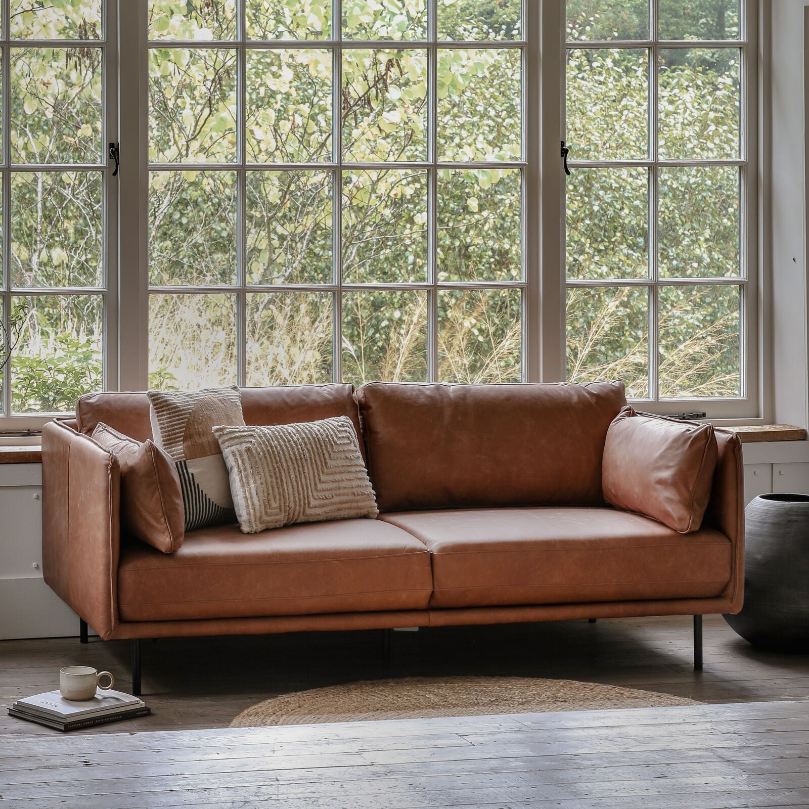 TEDDY 3 seat leather sofa
