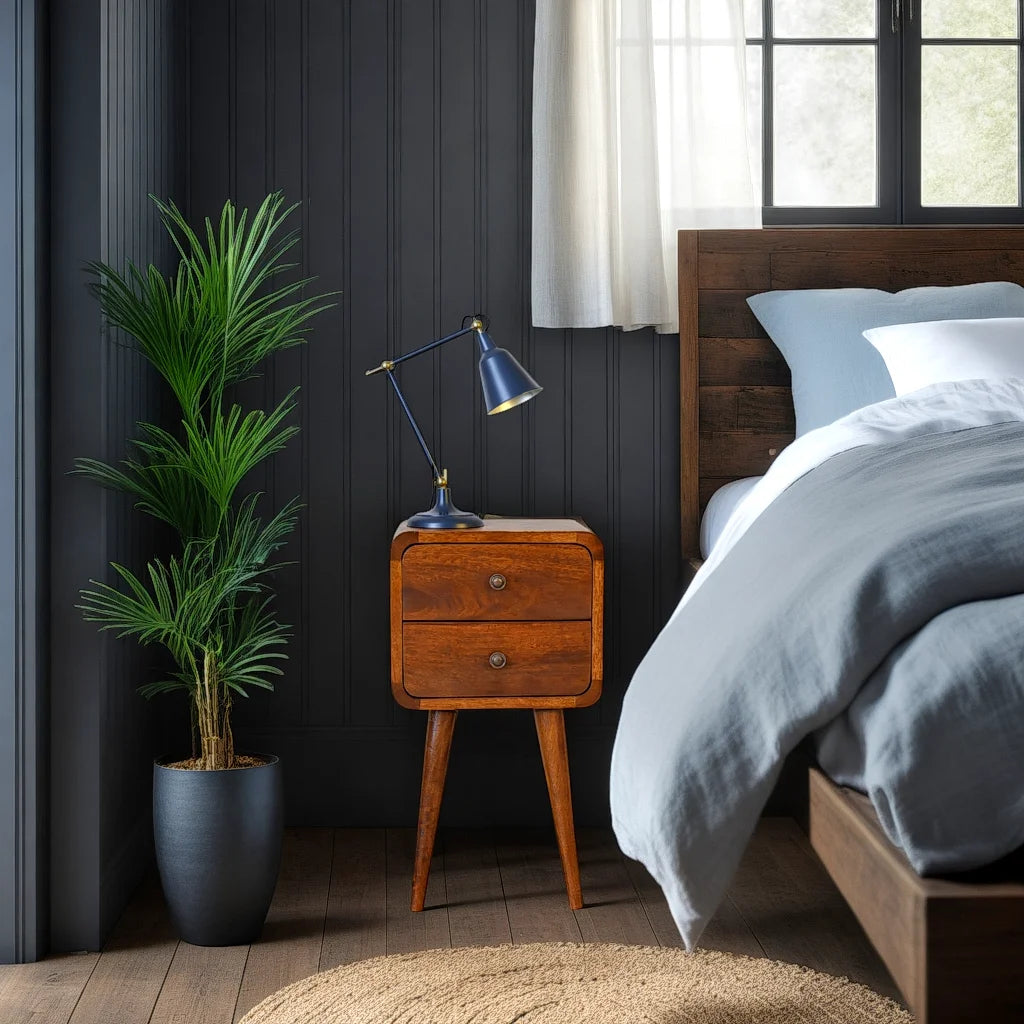 Century Mini Solid Wood Bedside Table – 30 cm Wide